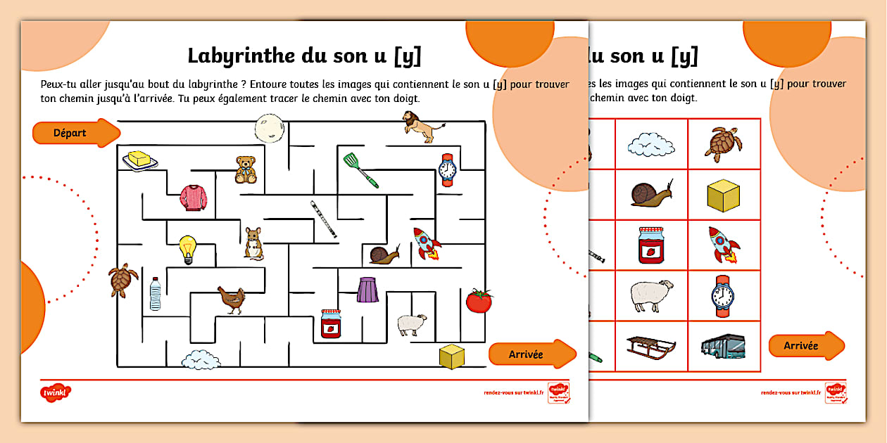 Labyrinthe du son u [y] (teacher made) - Twinkl
