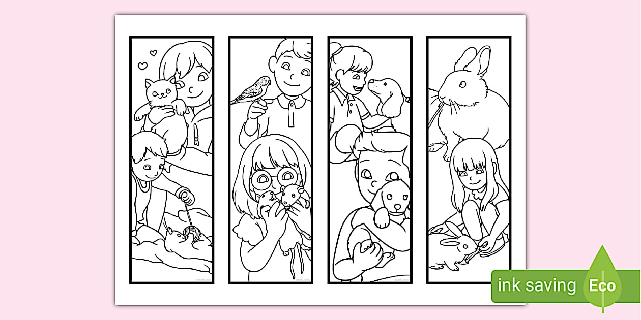 Pets Colouring Bookmarks (teacher made) - Twinkl