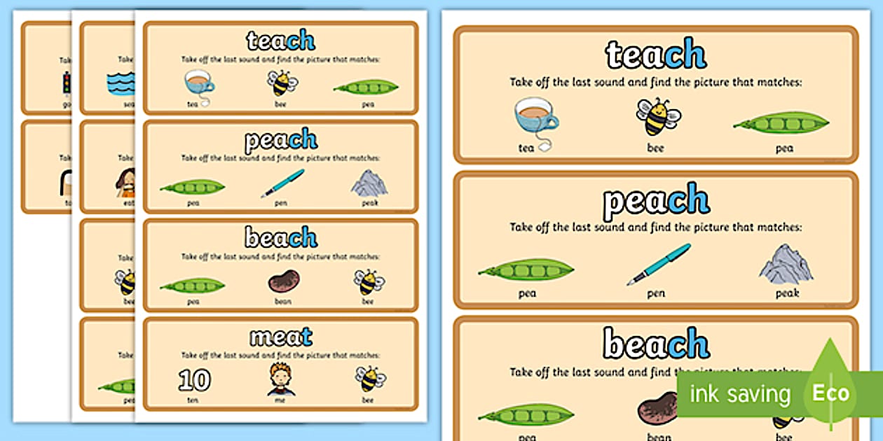 Final Phoneme Deletion Picture Matching Cards (teacher made)