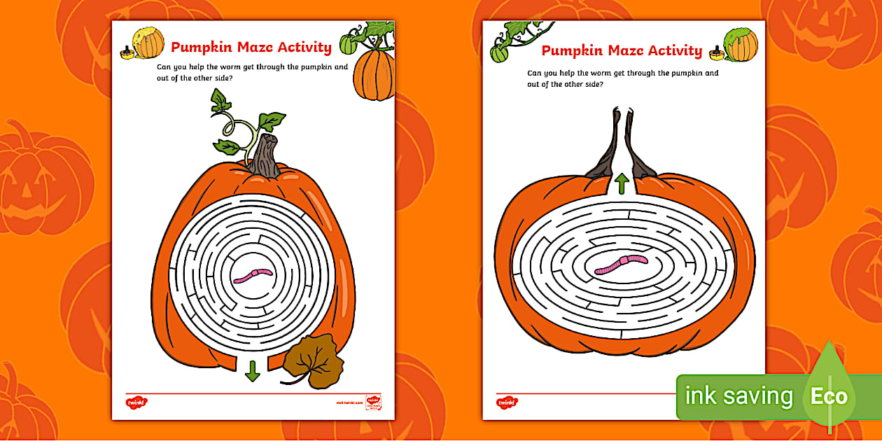 Halloween Pumpkin Maze Activity Worksheets - Twinkl Resources