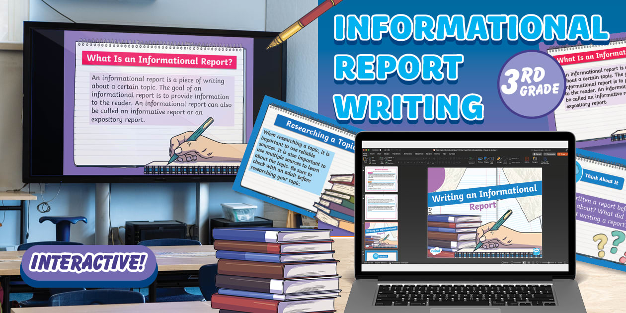 Third Grade Informational Report Writing PowerPoint - Twinkl