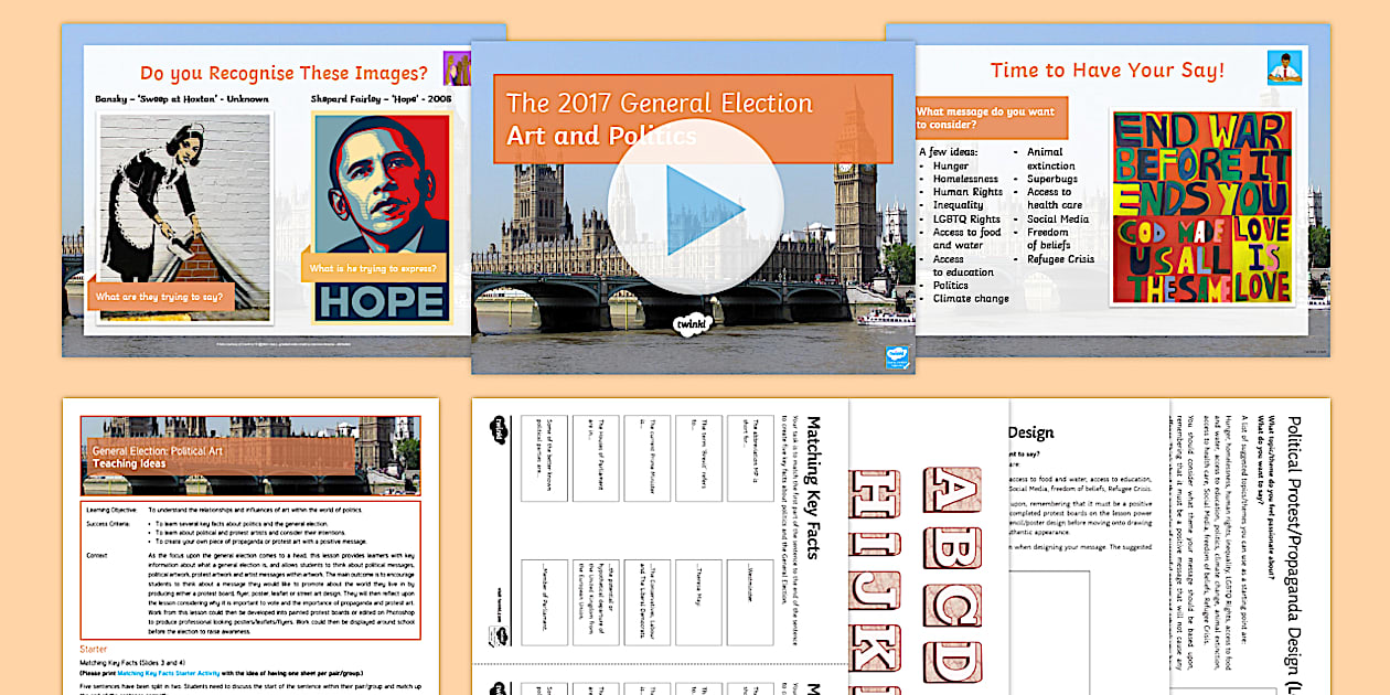 Editable General Election Political Art Lesson Pack - Twinkl