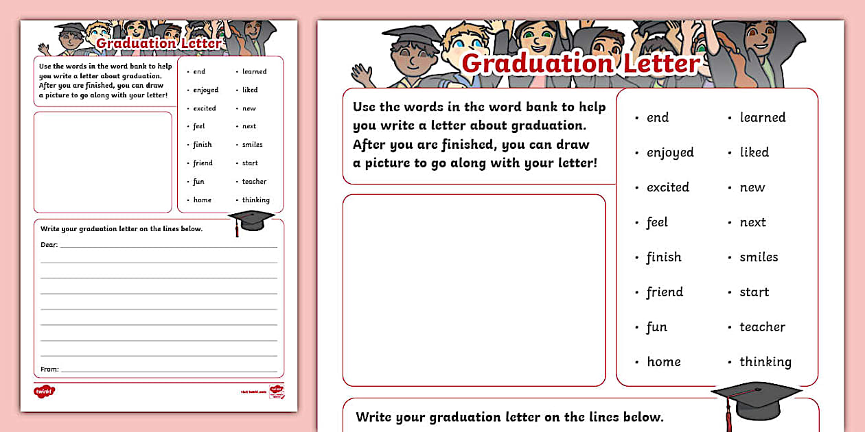 Graduation Letter Writing Template (teacher made) - Twinkl