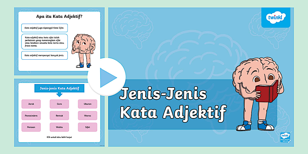 Jenis-jenis Kata Adjektif PowerPoint (professor feito)