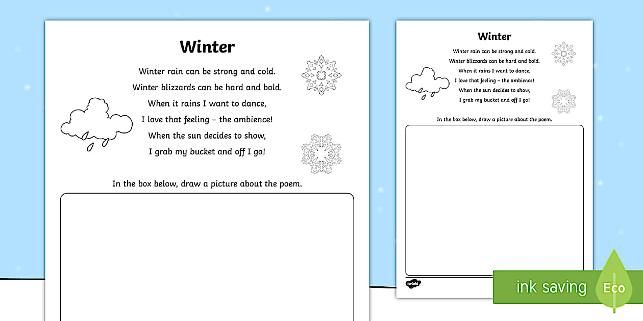 SA Illustrate a Winter Poem Activity (teacher made) - Twinkl