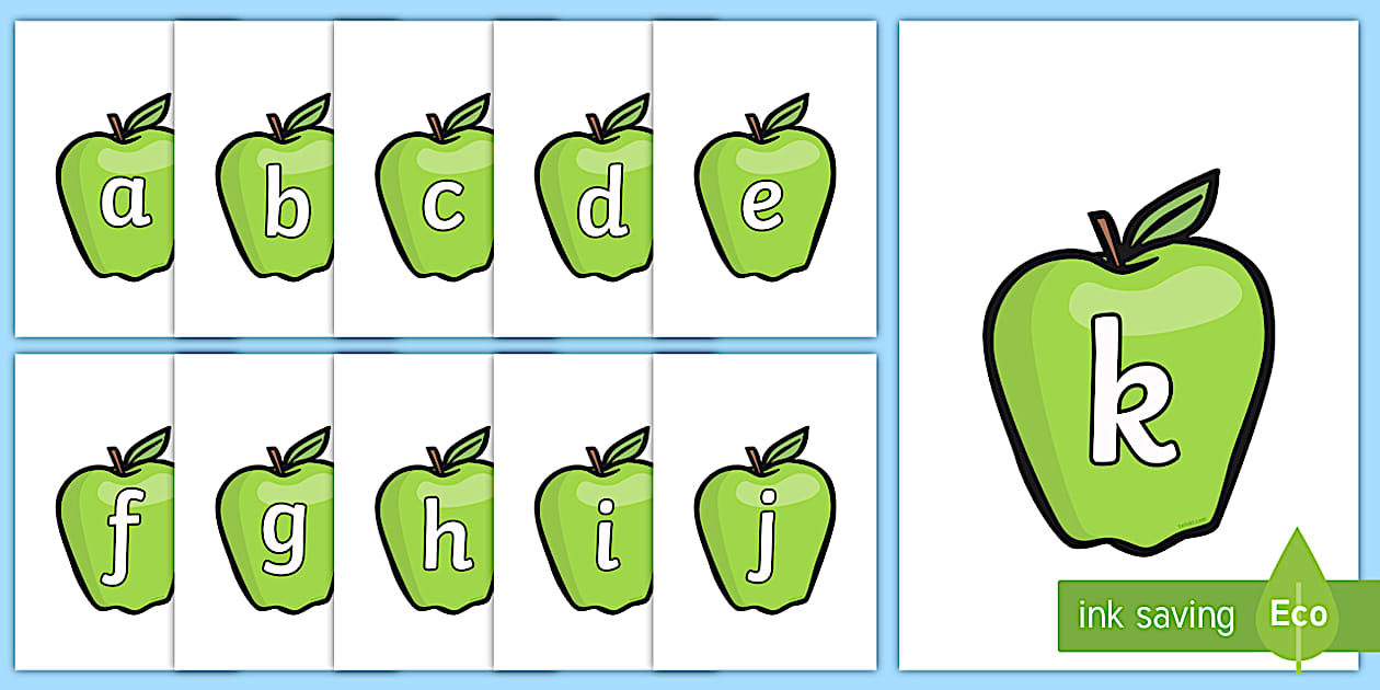 Editable A-Z Alphabet on Apples (teacher made) - Twinkl