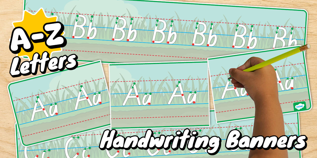 A-Z Letters Handwriting Banners