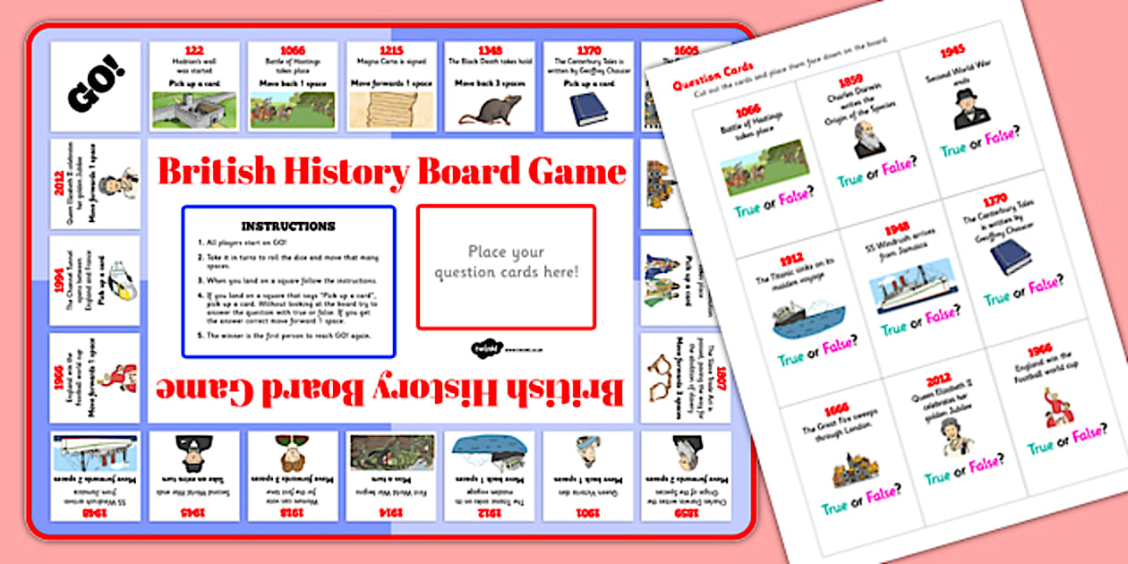 British History Board Game (teacher made) - Twinkl