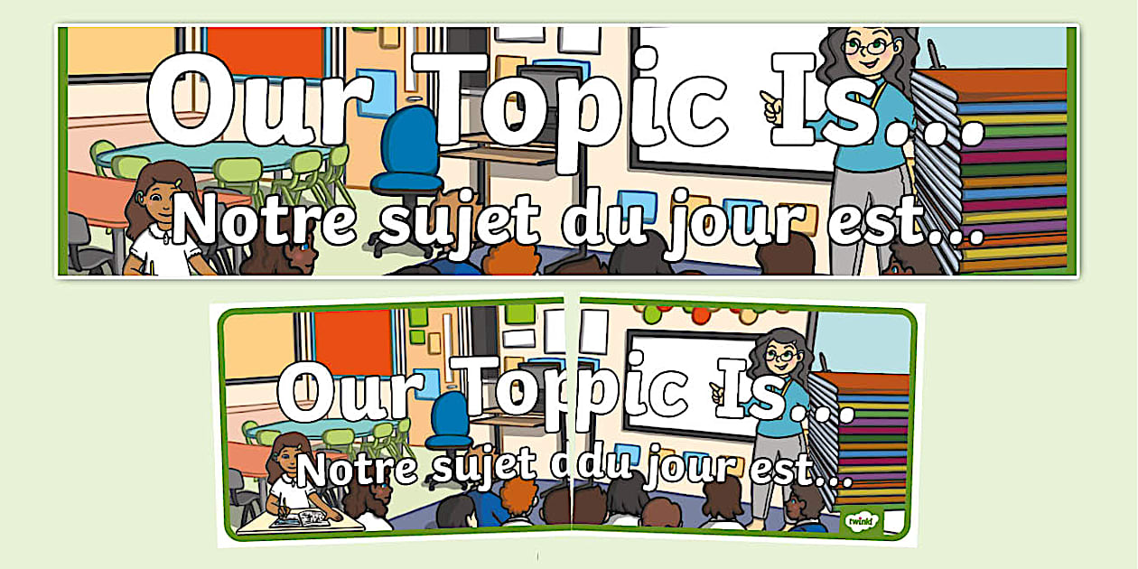 Our Topic Is Display Banner French/English (teacher made)