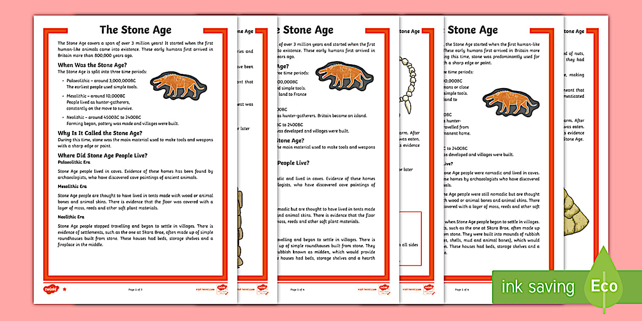 Stone Age Guided Reading for KS2 – Primary Resource