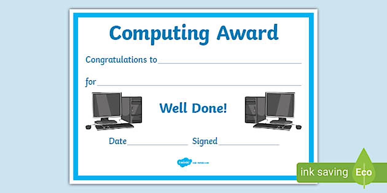 General ICT Certificate (teacher made) - Twinkl