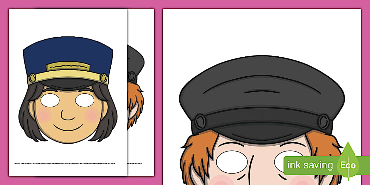 Train Conductor and Driver Role-Play Masks - Twinkl - KS1