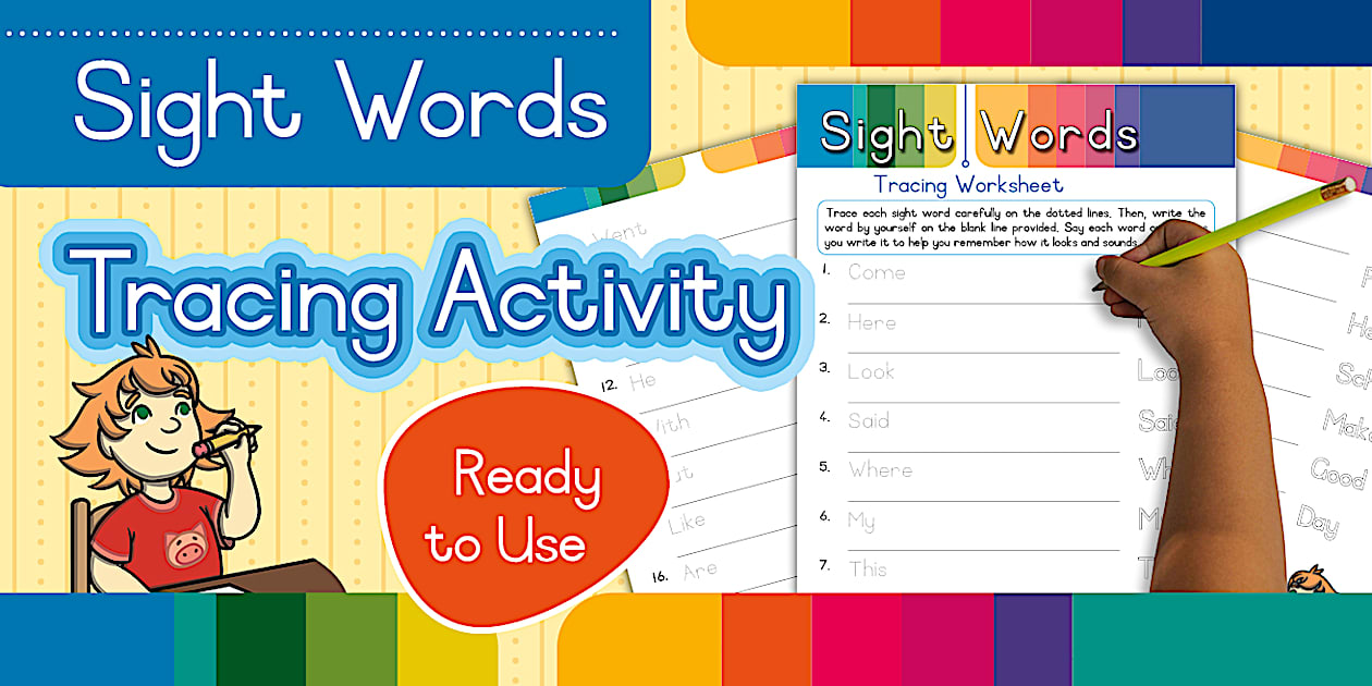 Sight Words Tracing Worksheet