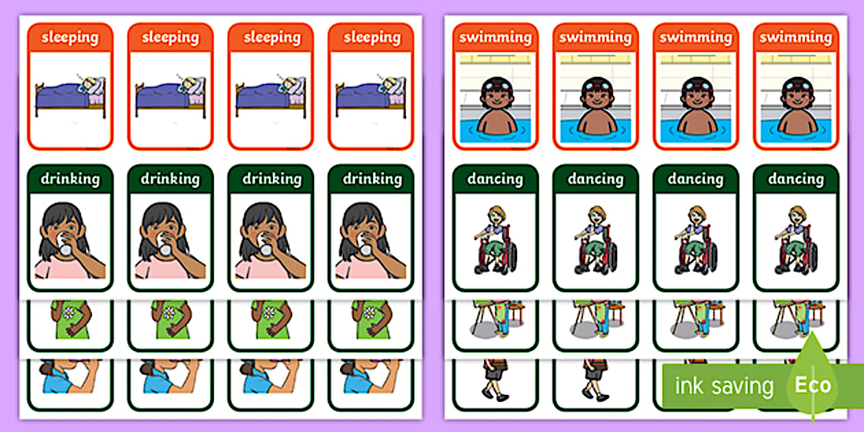 Action Snap Cards Worksheet - Twinkl