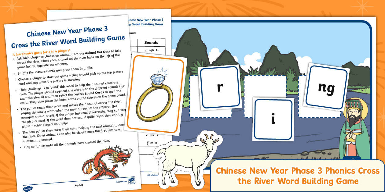 Chinese New Year Phase 3 Phonics Cross the River Game