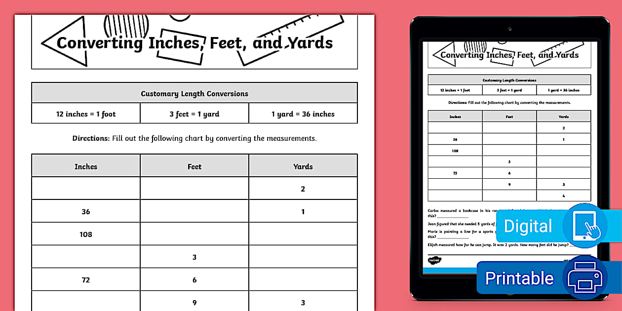 Feet to Yards activity | 4th Grade Resource | Twinkl USA