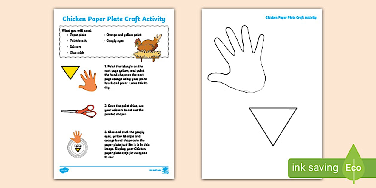Paper Plate Chicken Craft Activity - KS1 - Twinkl Resource