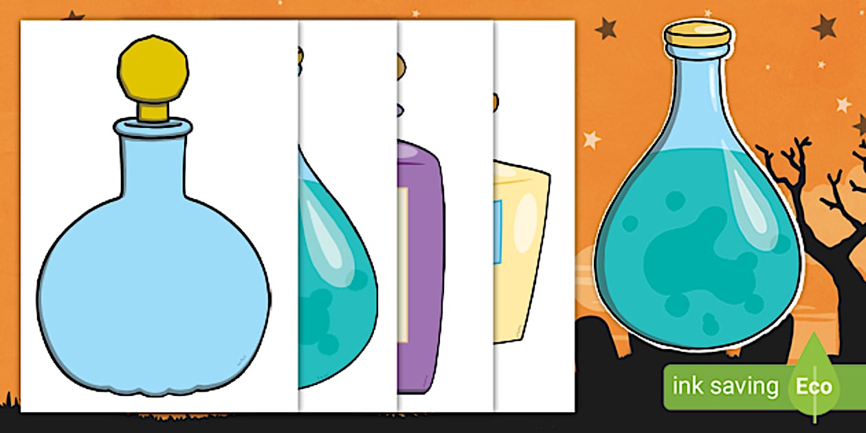 Editable Halloween Potion Bottles (A4) (teacher made)