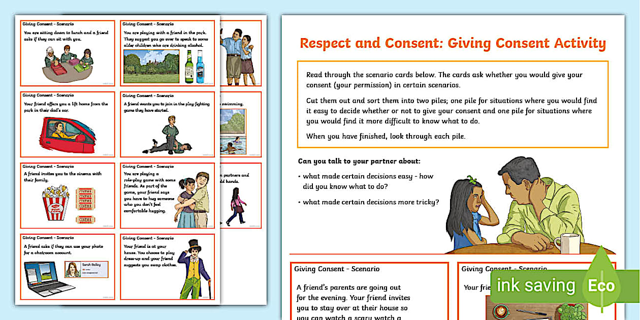 Respect and Consent: KS2 Giving Consent Activity - Twinkl