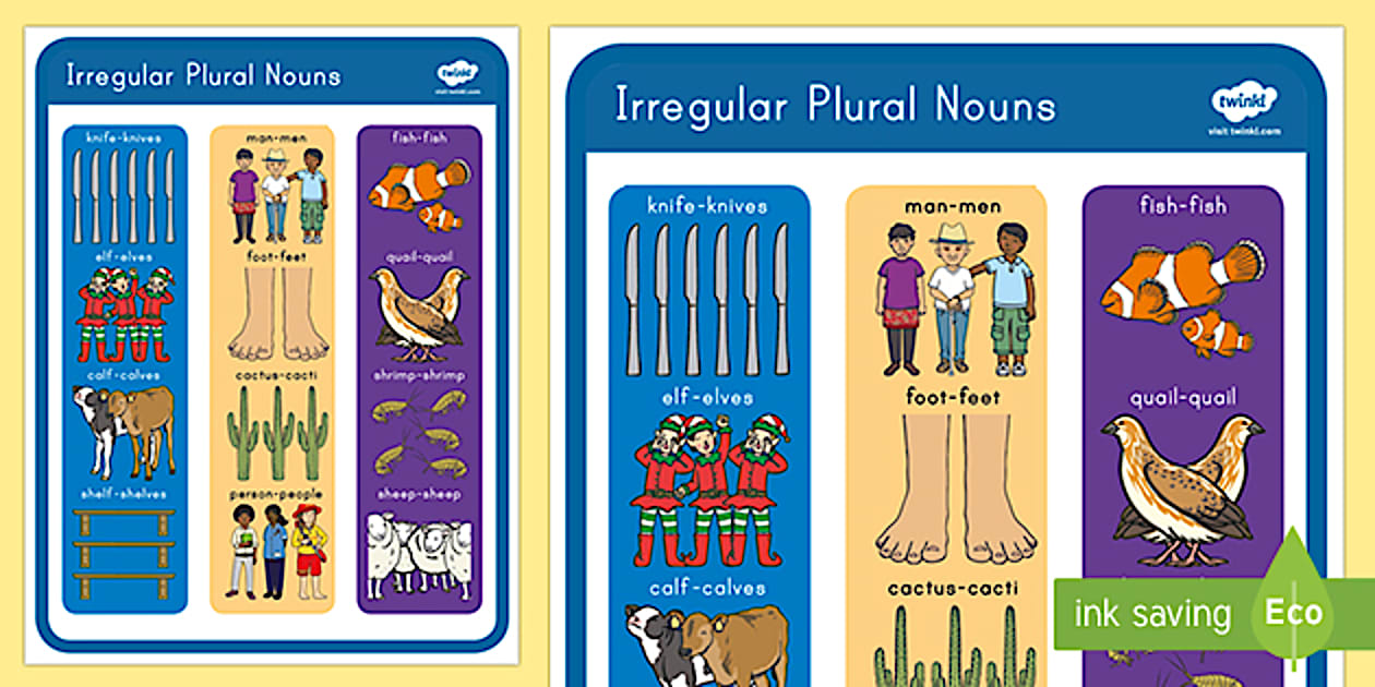 Second Grade Irregular Plural Nouns Poster - Twinkl