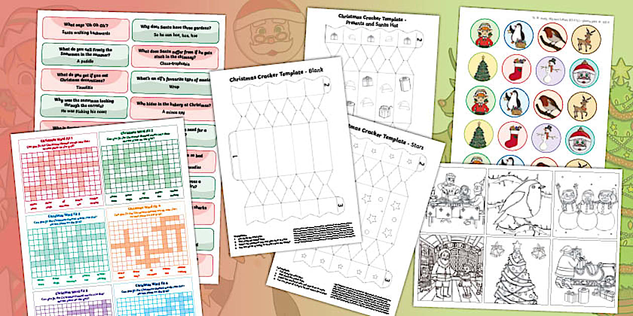 Christmas Cracker Template and Fillers Pack | Twinkl Party