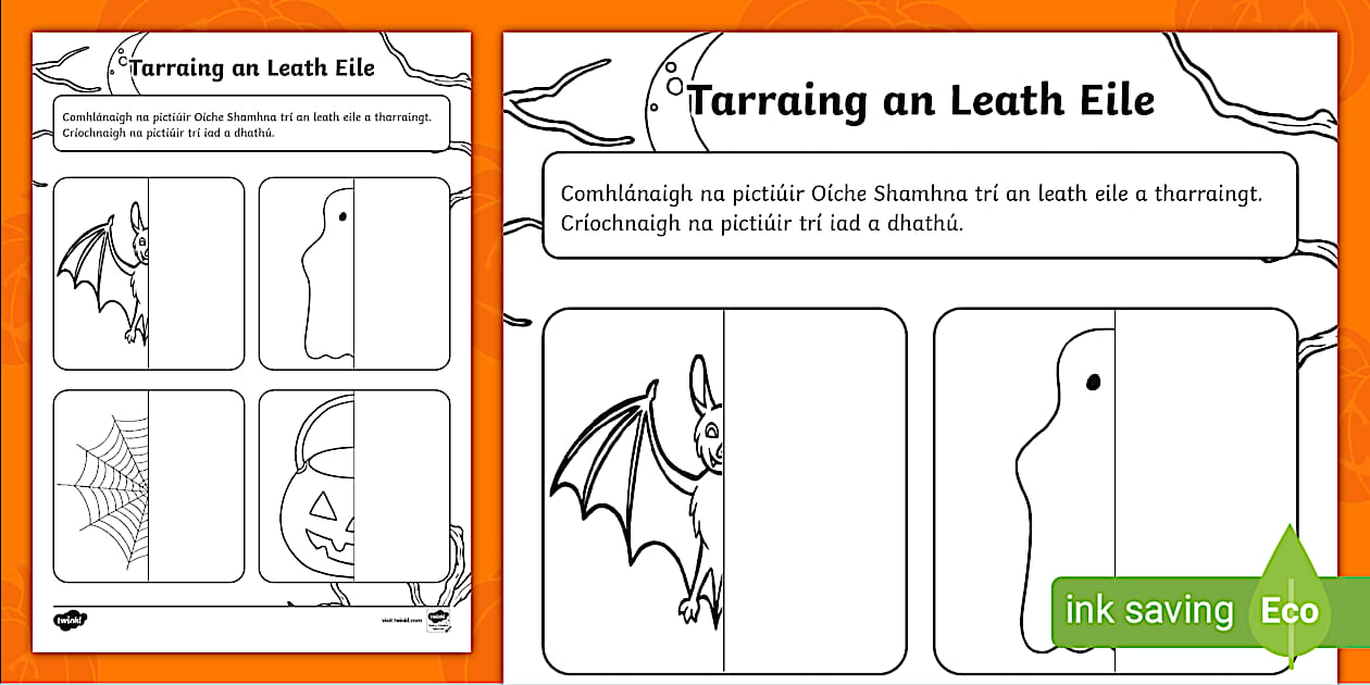 Bileog Oibre Siméadrachta Oíche Shamhna (teacher made)