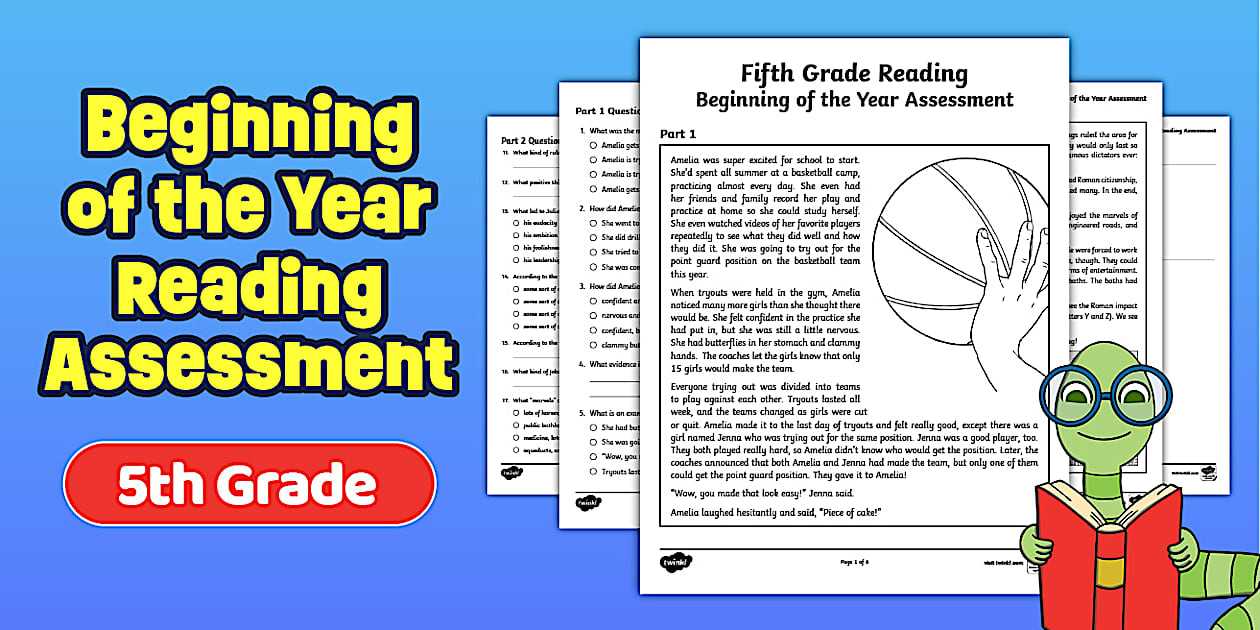 Fifth Grade Beginning of the Year ELA Reading Assessment