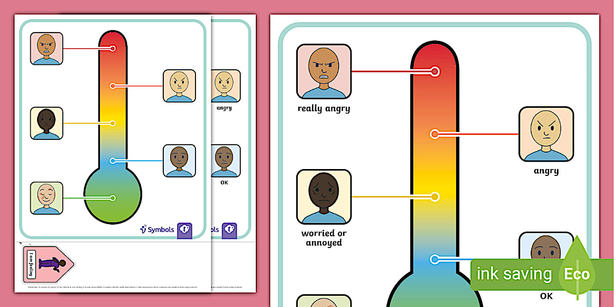 Twinkl Symbols: Feelings Thermometer (teacher made) - Twinkl