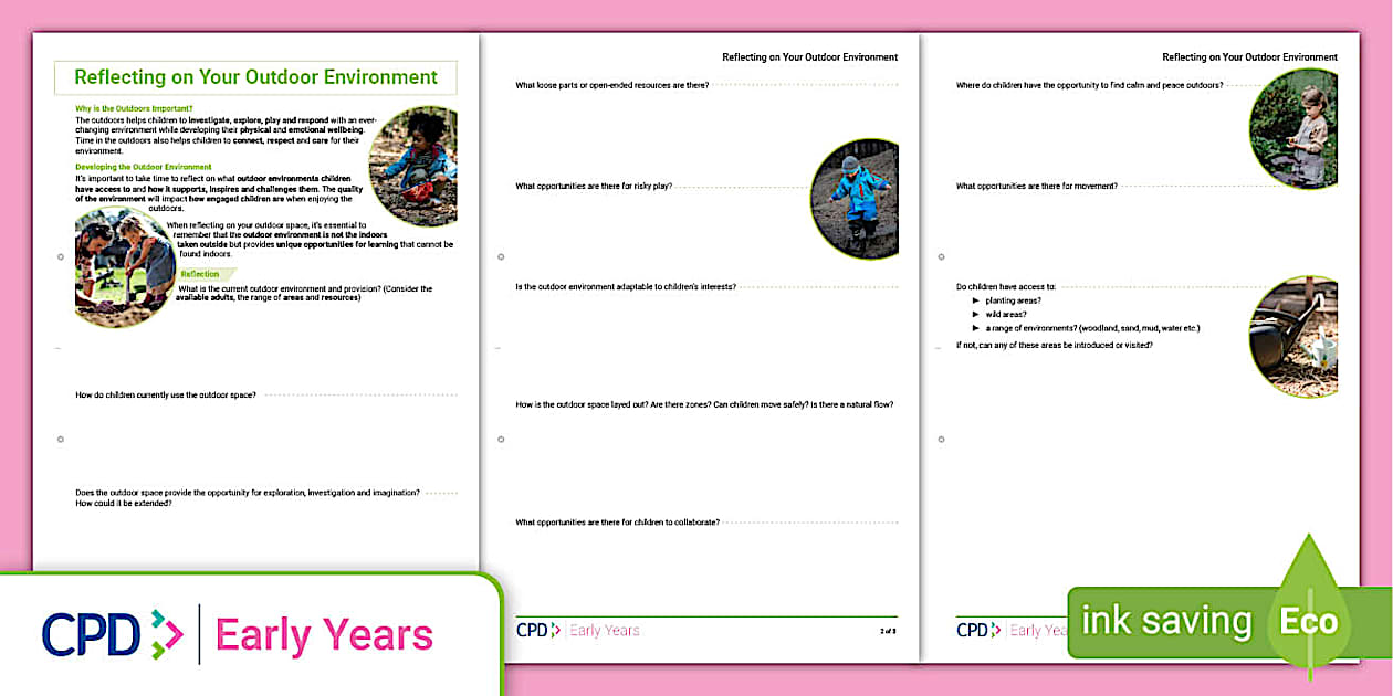 Reflecting on the outdoor environment - Twinkl - CPD - EYFS