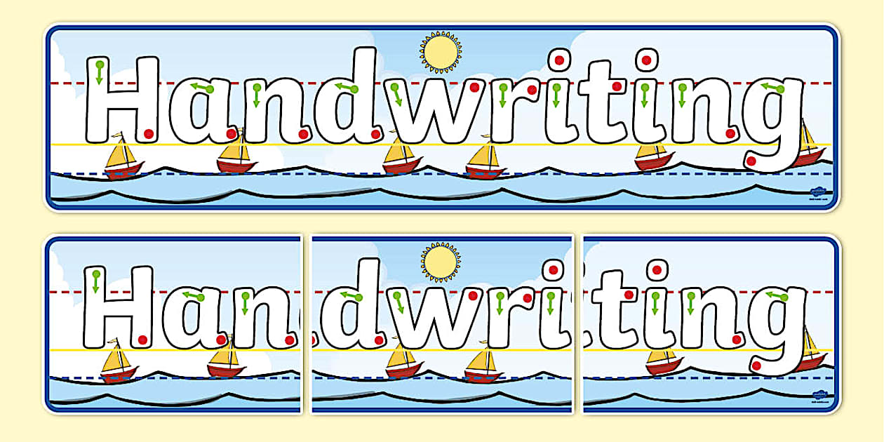 Sun, Boat and Water Handwriting Banner (teacher made)
