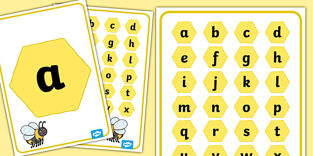 Poster d'affichage de l'alphabet sur le thème des abeilles