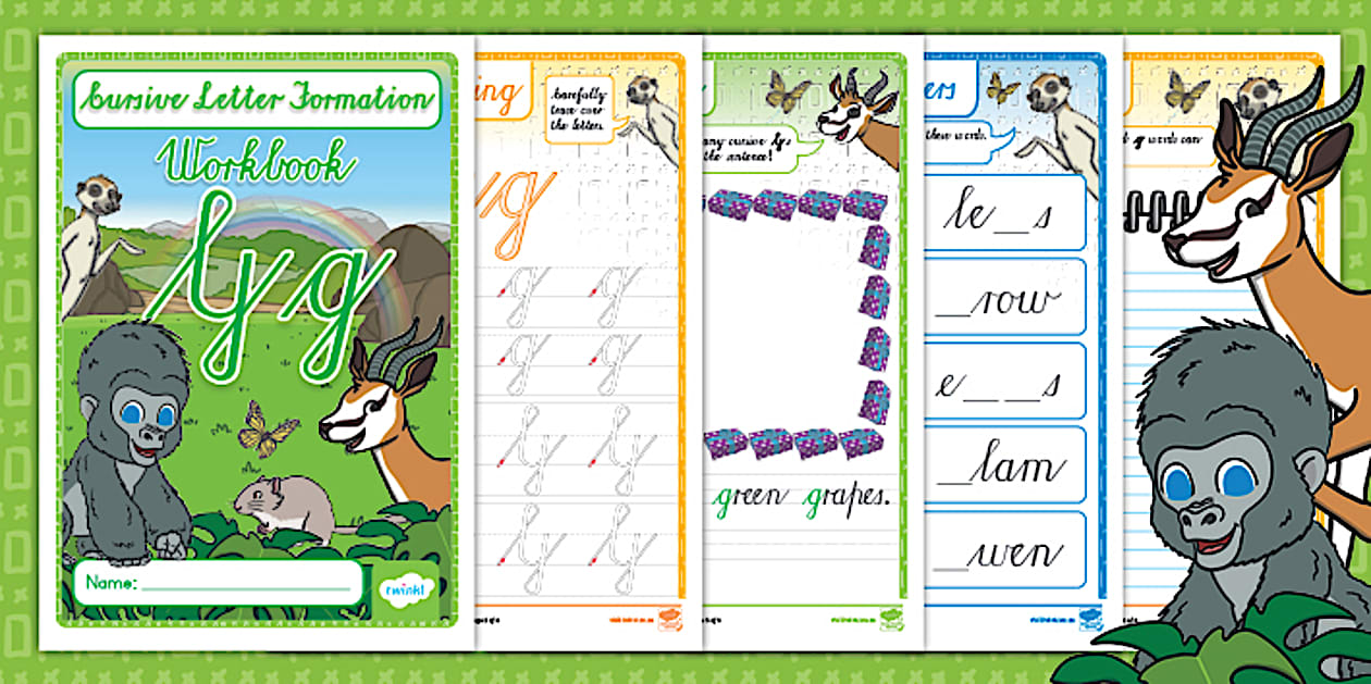 Cursive Letter Formation Workbook - Gg