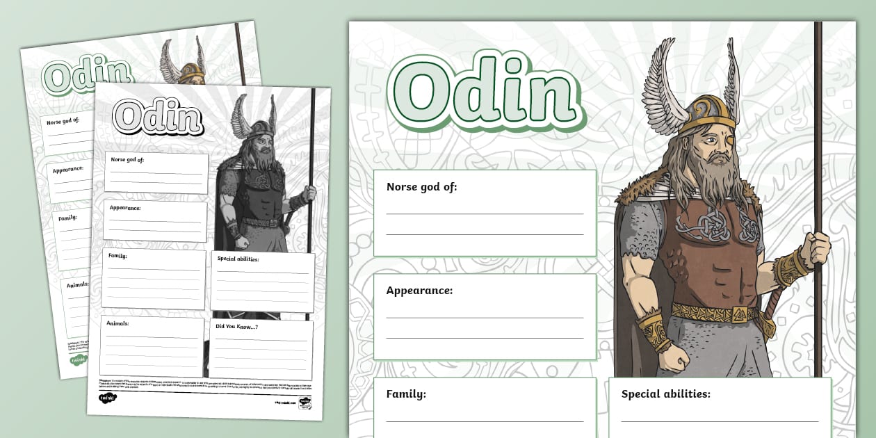 Odin Illustrated Fact File Template (Teacher-Made) - Twinkl