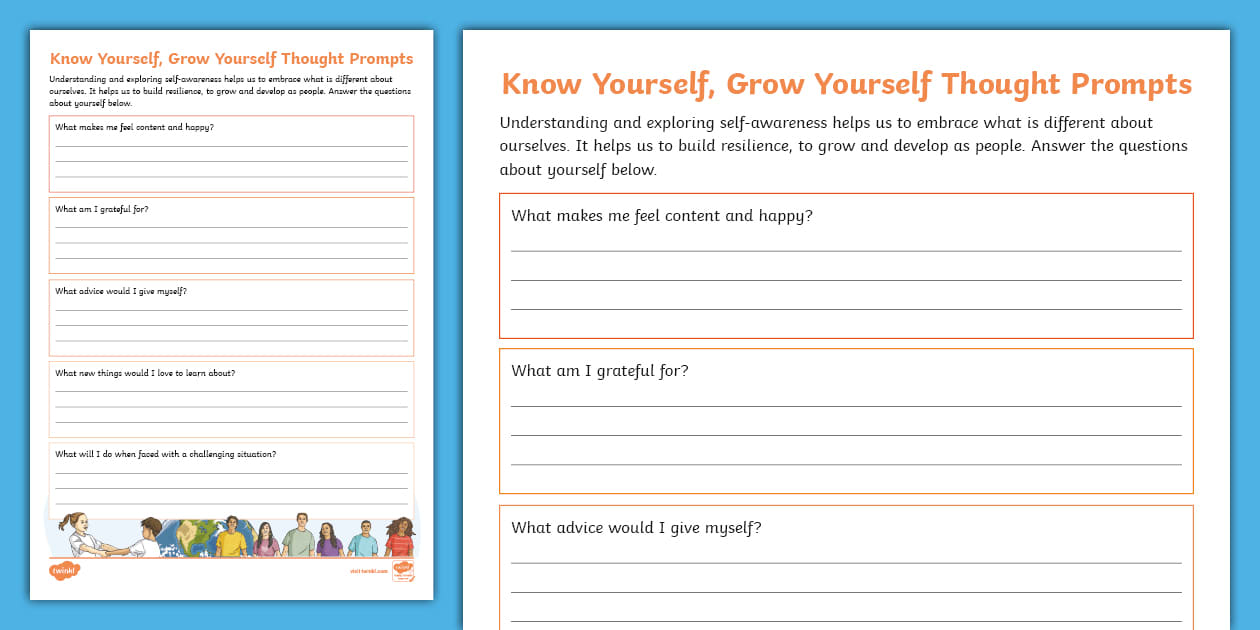 Children's Mental Health Week KS2 Thought Prompts - Twinkl