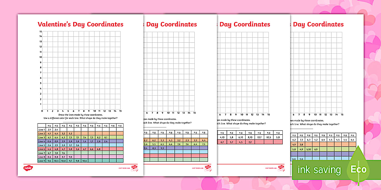 Valentine Coordinate Graph Worksheets | Resources | Twinkl