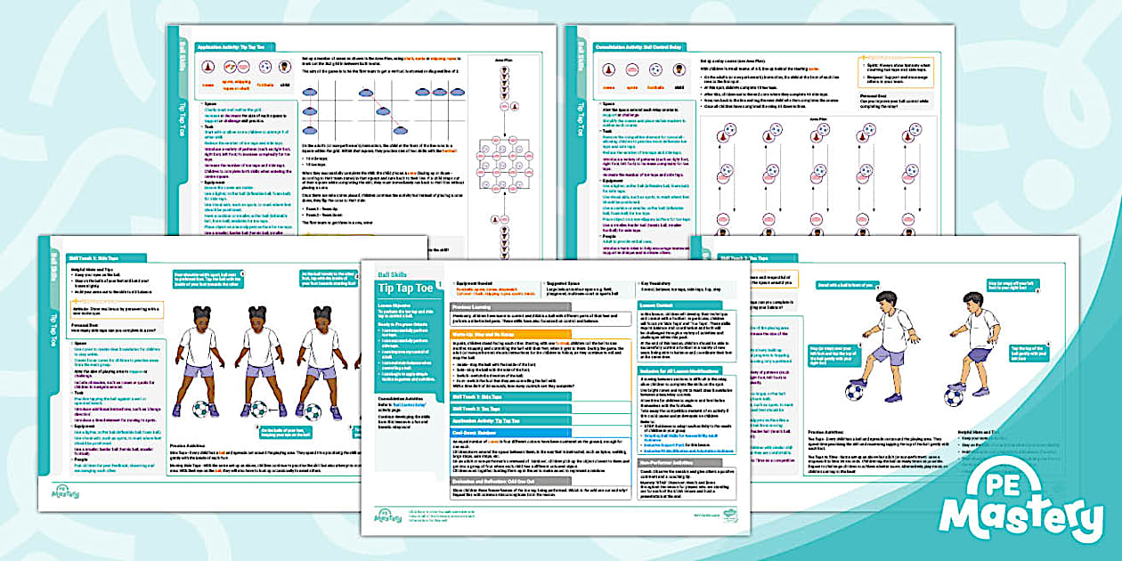 Year 2 Ball Skills (Kicking) Lesson 1 - Tip Tap Toe - Twinkl