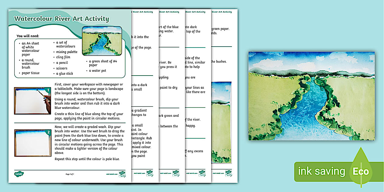 KS1 River Art Activity (teacher made) - Twinkl