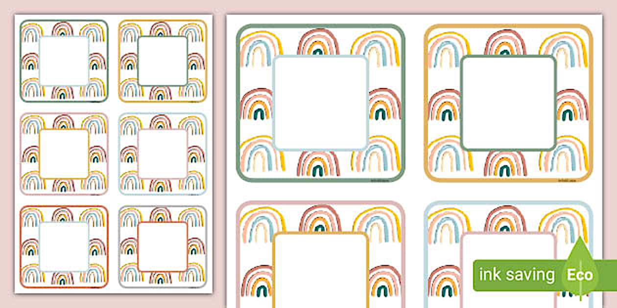 Muted Rainbow Editable Peg Labels - Twinkl