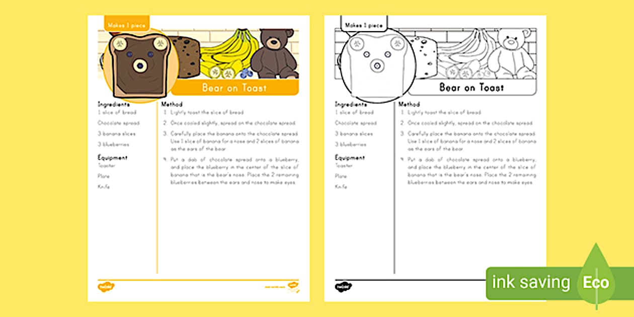 No-Bake Bear on Toast Recipe (Hecho por educadores) - Twinkl