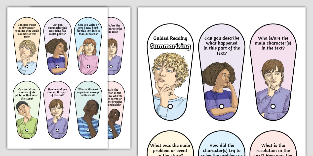 Guided Reading Fan - Summarising (teacher made) - Twinkl
