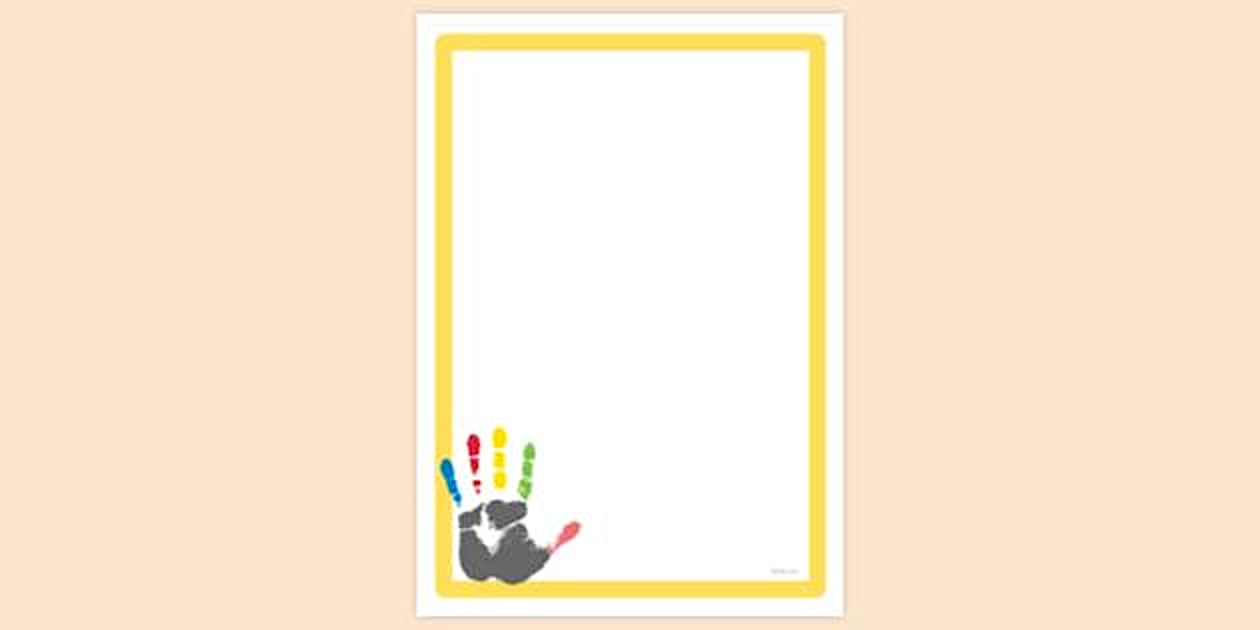 Simple Blank Large Hand Print Page Border | Twinkl - Twinkl