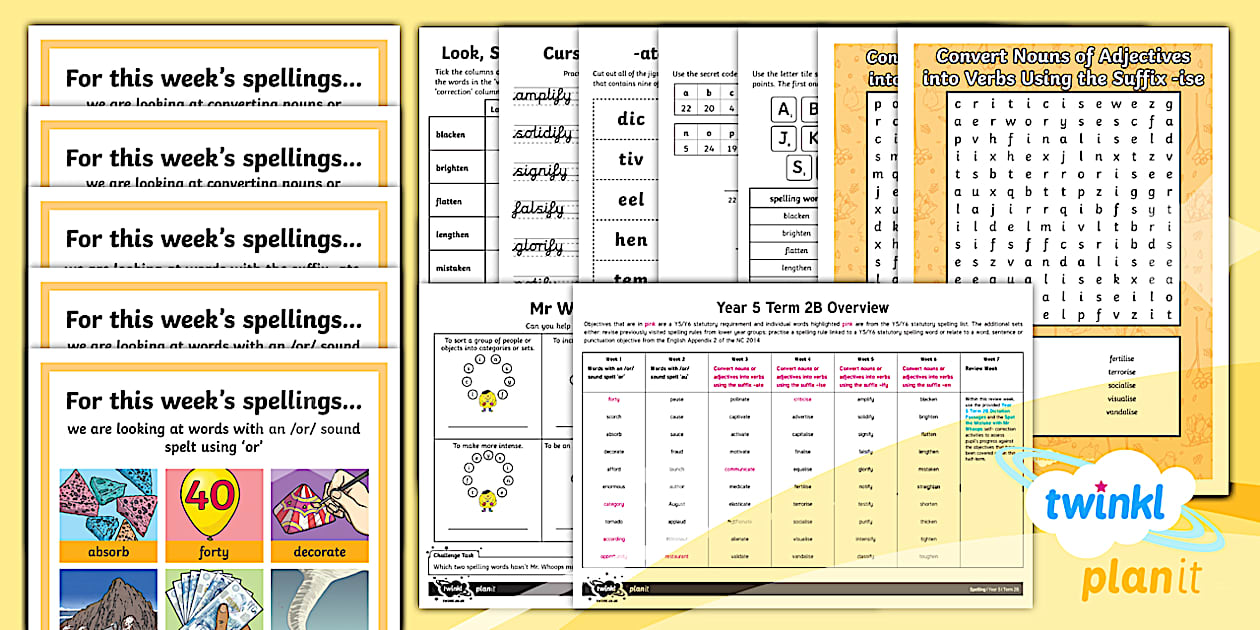 PlanIt Year 5 Term 2B Bumper Spelling Pack (teacher made)