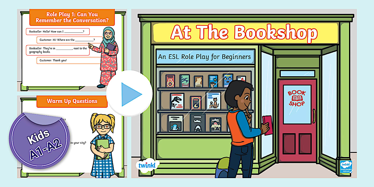 ESL Bookshop Role Play for Beginners (teacher made) - Twinkl