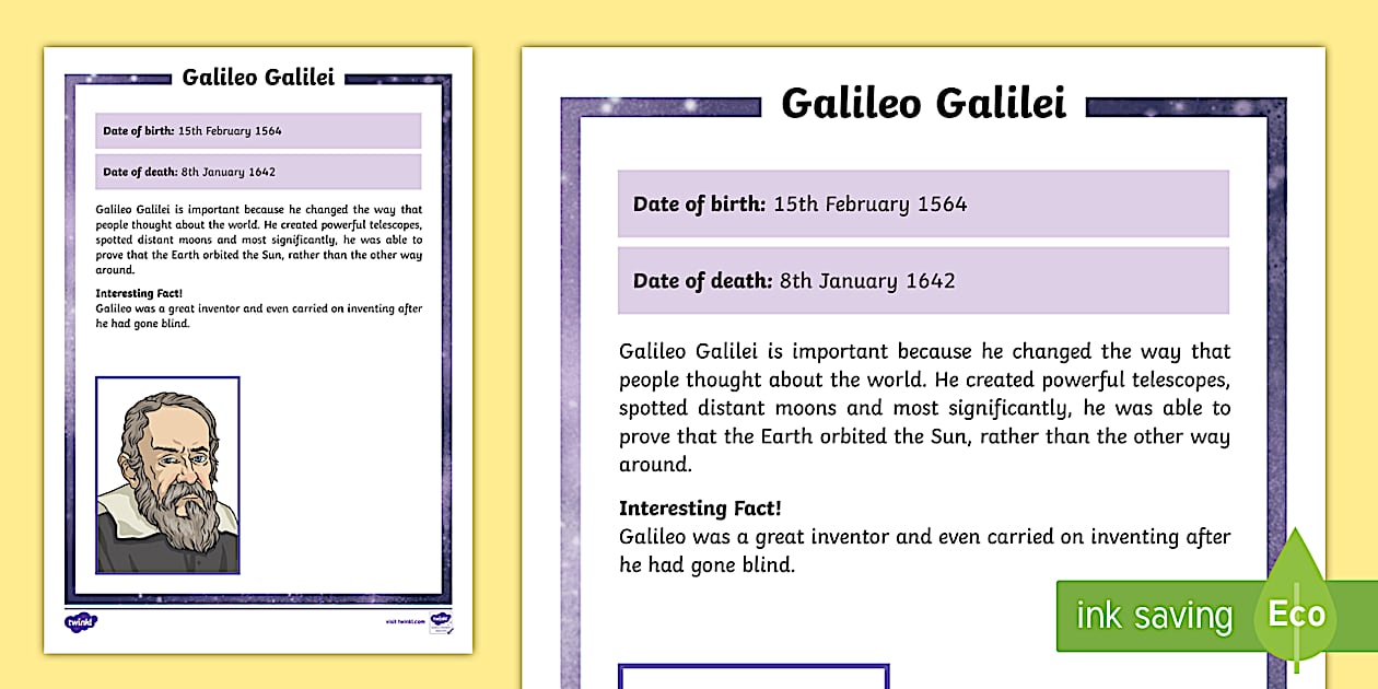 Galileo Galilei Facts for Kids - Individual Fact File