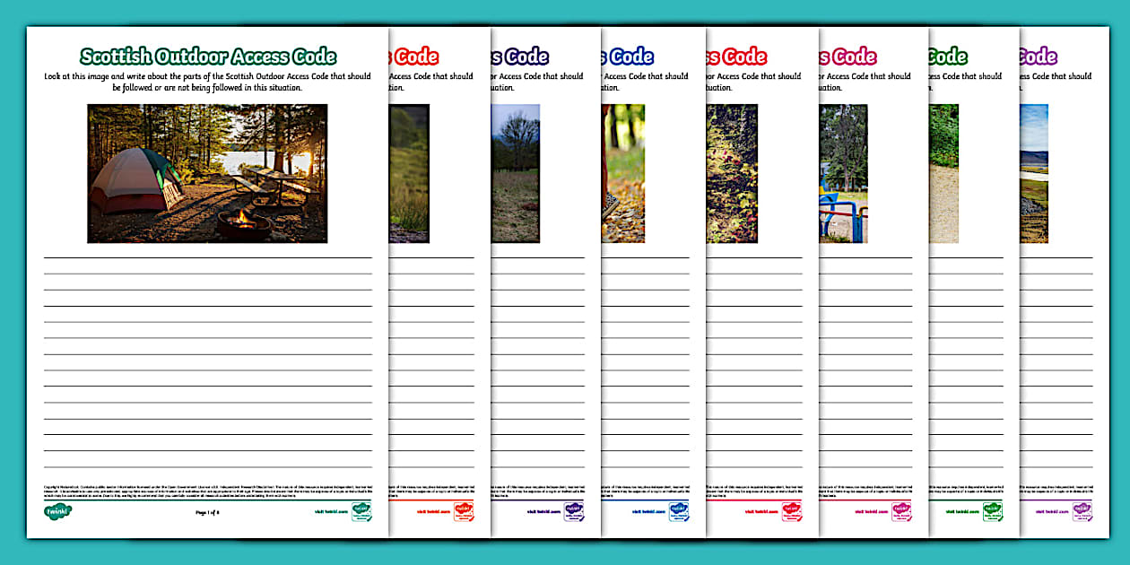 Scottish Outdoor Access Code Activity Sheets (teacher made)