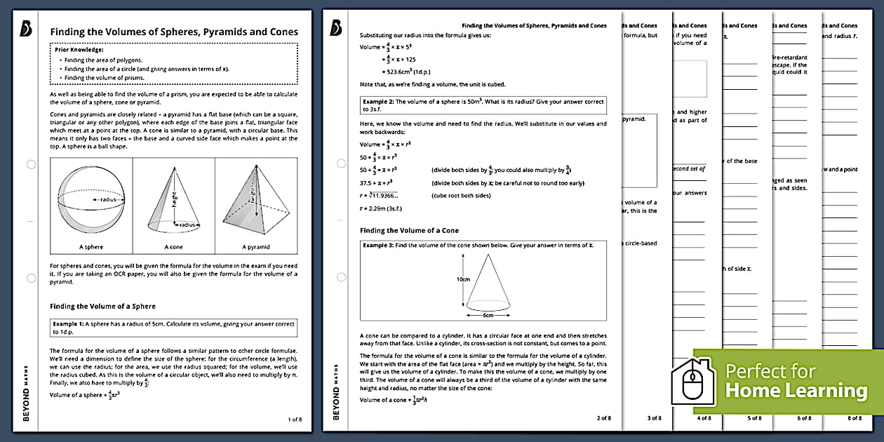 👉 Volumes of Spheres, Pyramids and Cones | GCSE Maths
