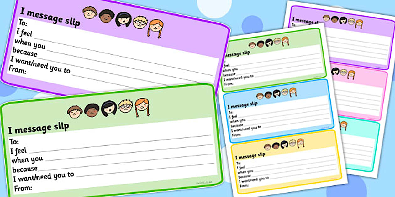 I Message Slips (teacher made) - Twinkl