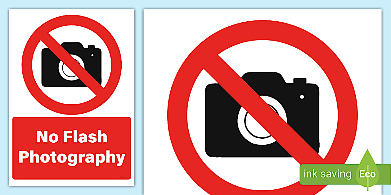 No Flash Photography Sign Poster | Safety Signs - Twinkl