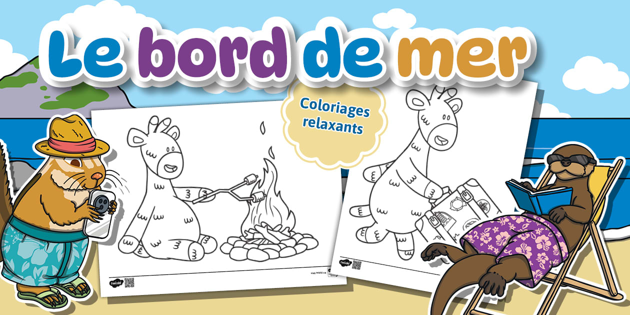 Feuilles de coloriage : Le bord de mer - Twinkl