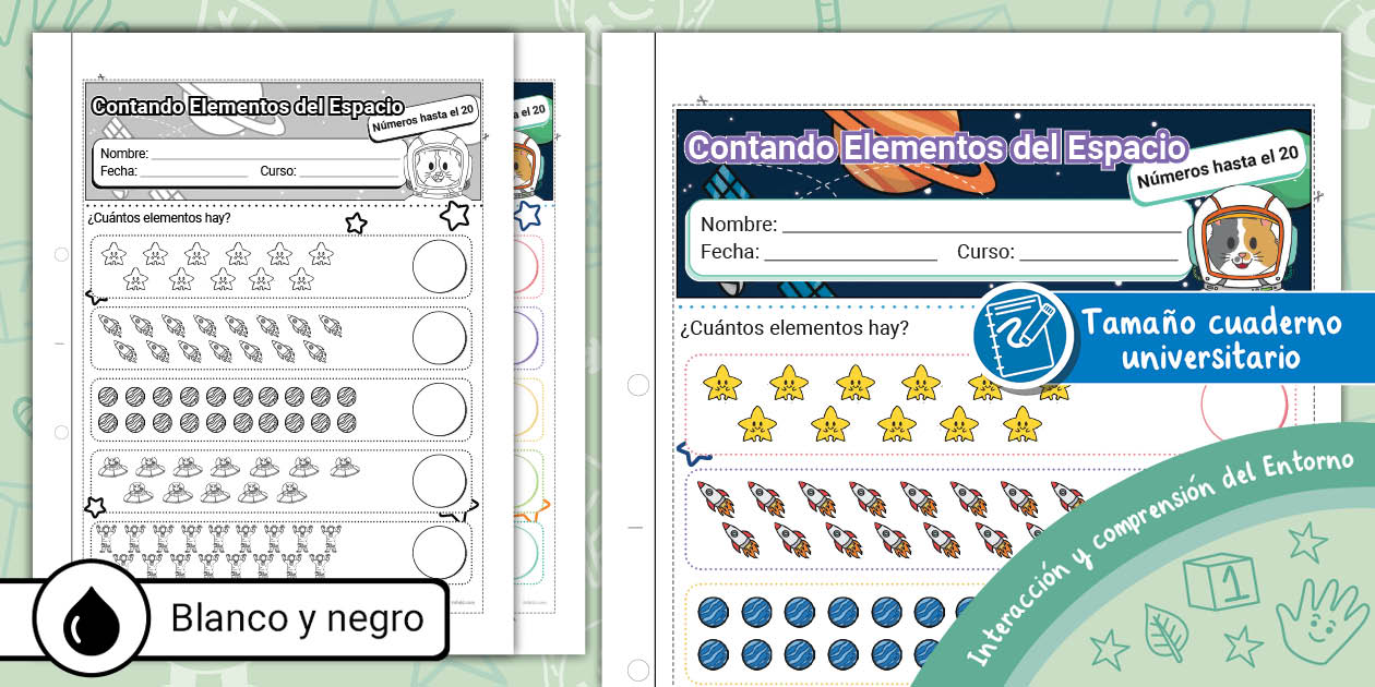 Guía de Trabajo | Conteo hasta el 20 | Espacio | Matemáticas